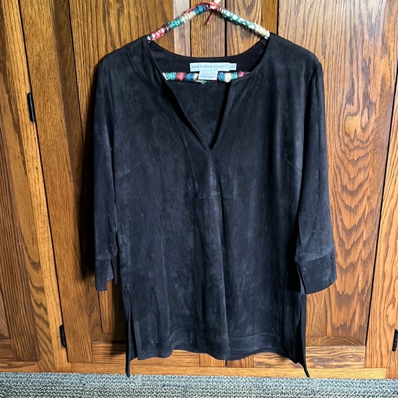 Gretchen Scott Designs | Tops | Gretchen Scott Designs Suede Split Neck ...